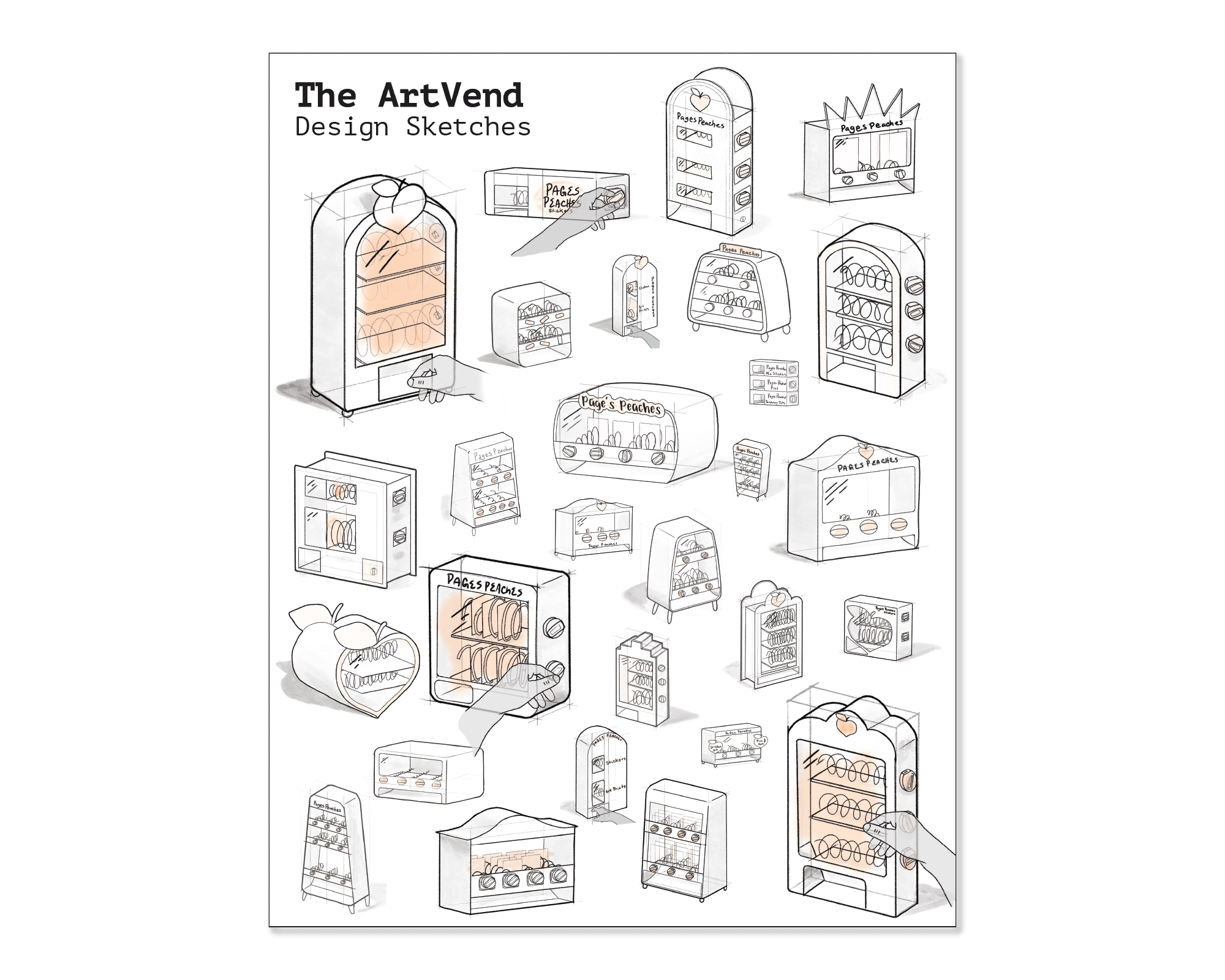 The ArtVend Design Sketches 11x14 Art Print - Pages Peaches