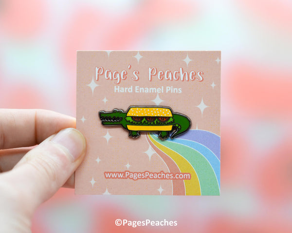 Hard Enamel Gator Poboy Pin - Pages Peaches