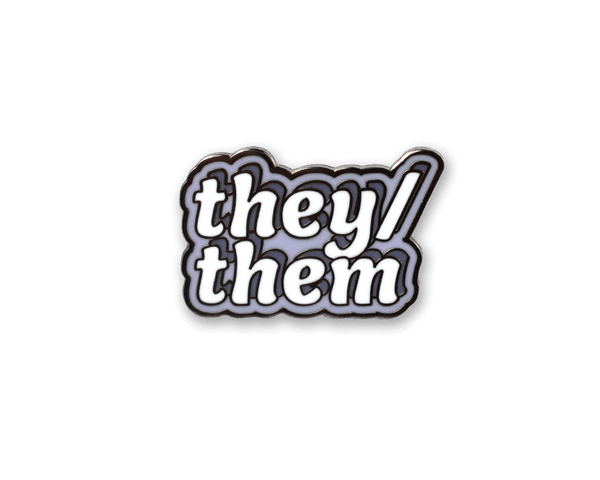 Hard Enamel They/Them Pin - Pages Peaches