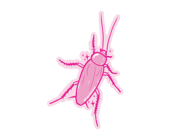 Mini Pink Cockroach Sticker - Pages Peaches